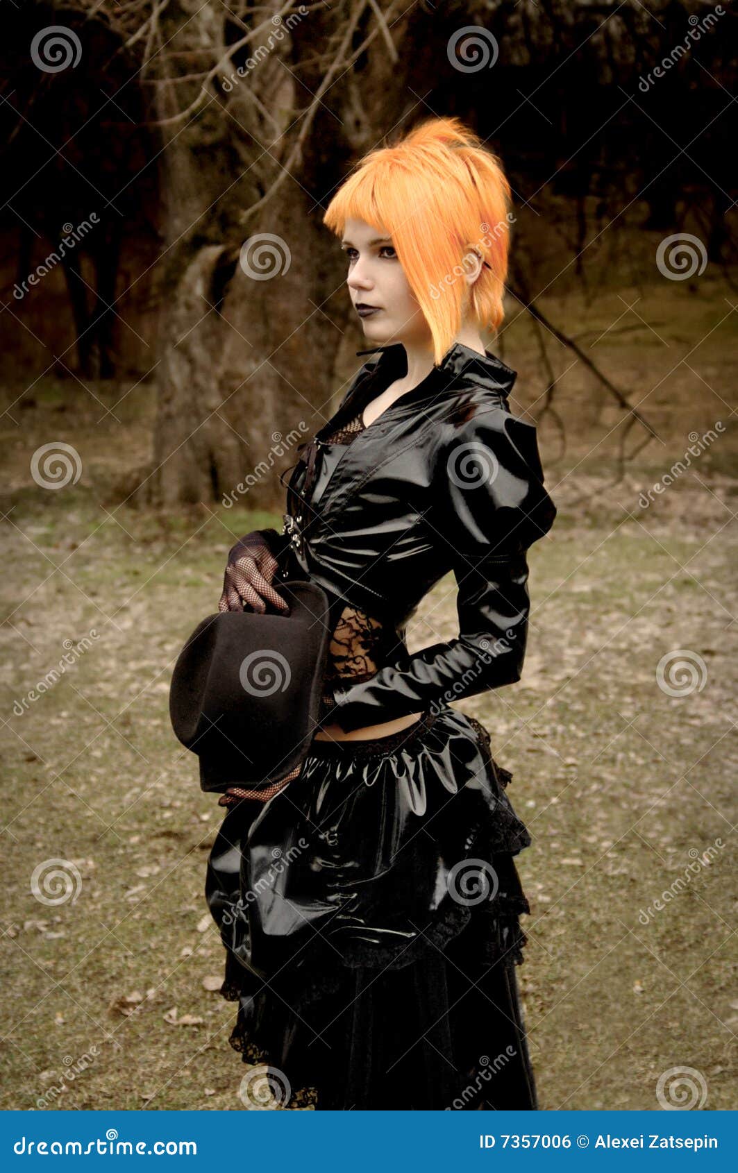 Beautiful Girl in Gothic Outfit Stock Photo - Image of latex, gothic ...
