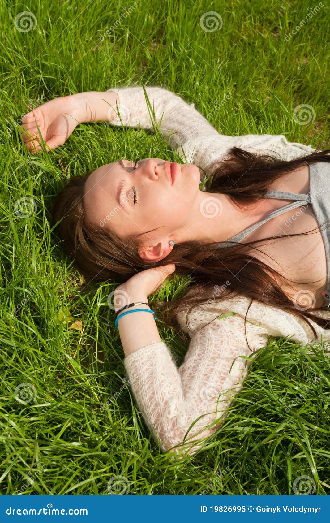 Beautiful girl on grass stock image. Image of person - 19826995