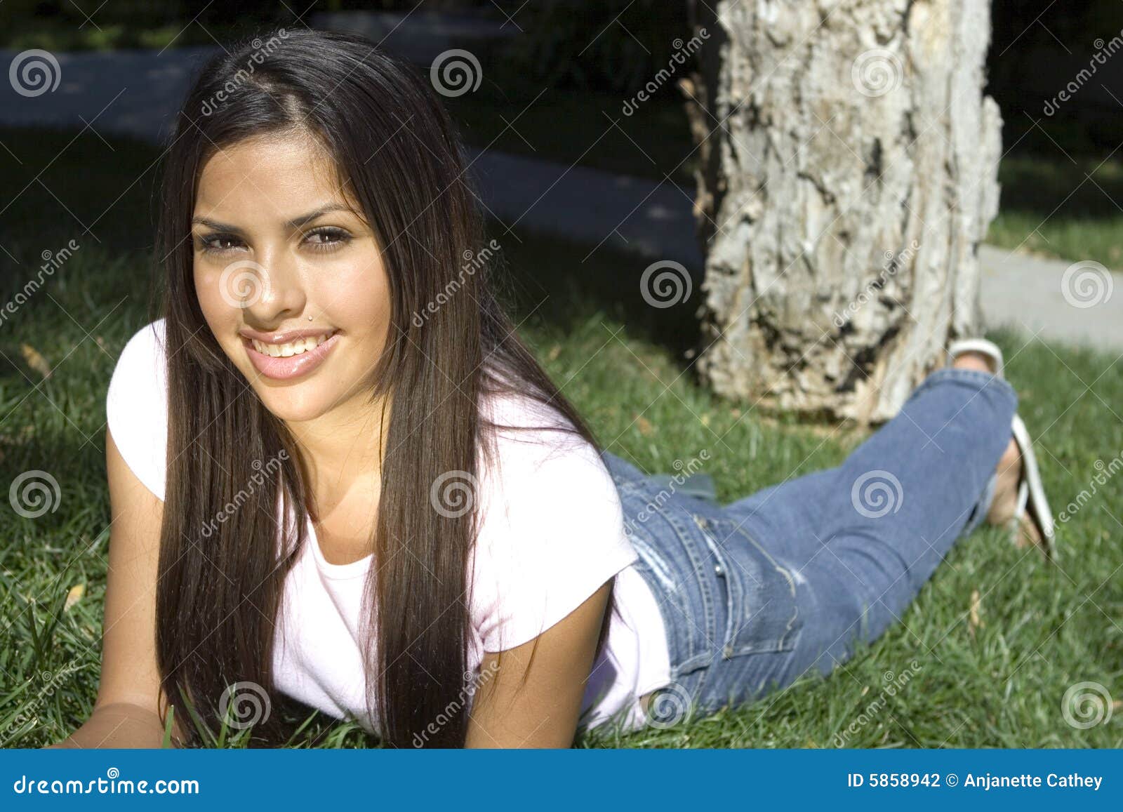 Beautiful Girl on the Grass Stock Photo - Image of high, girl: 5858942