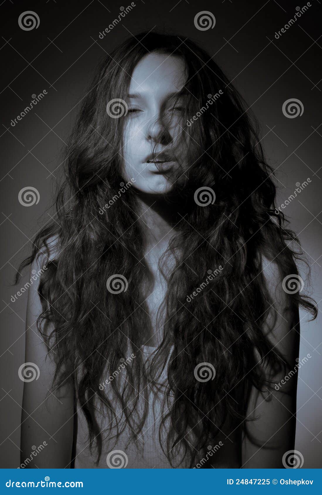 Beautiful Girl Gray Background. Stock Image - Image of teenagers, face ...