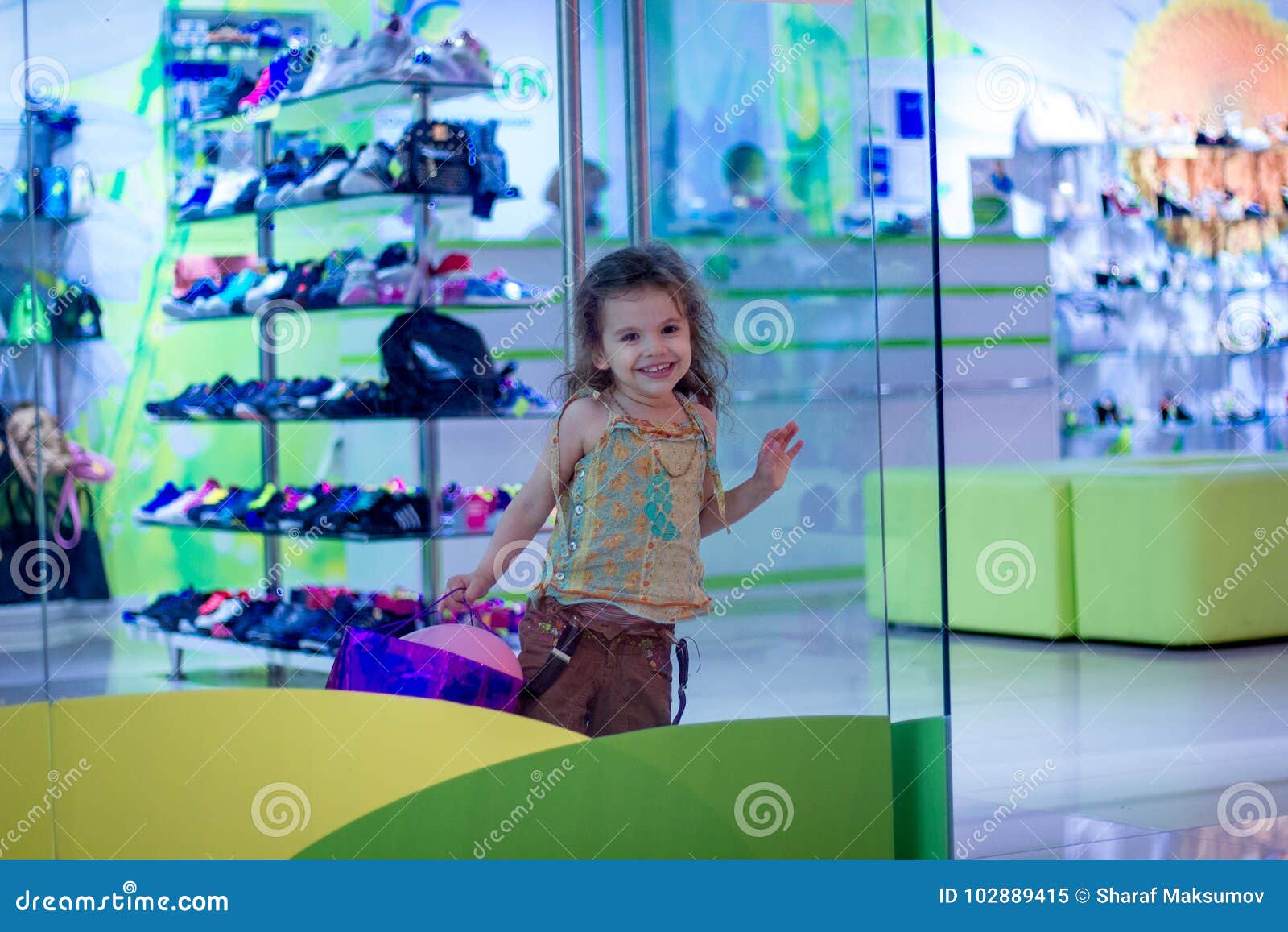 Beautiful Girl Having Fun on the Store Stock Image - Image of store ...