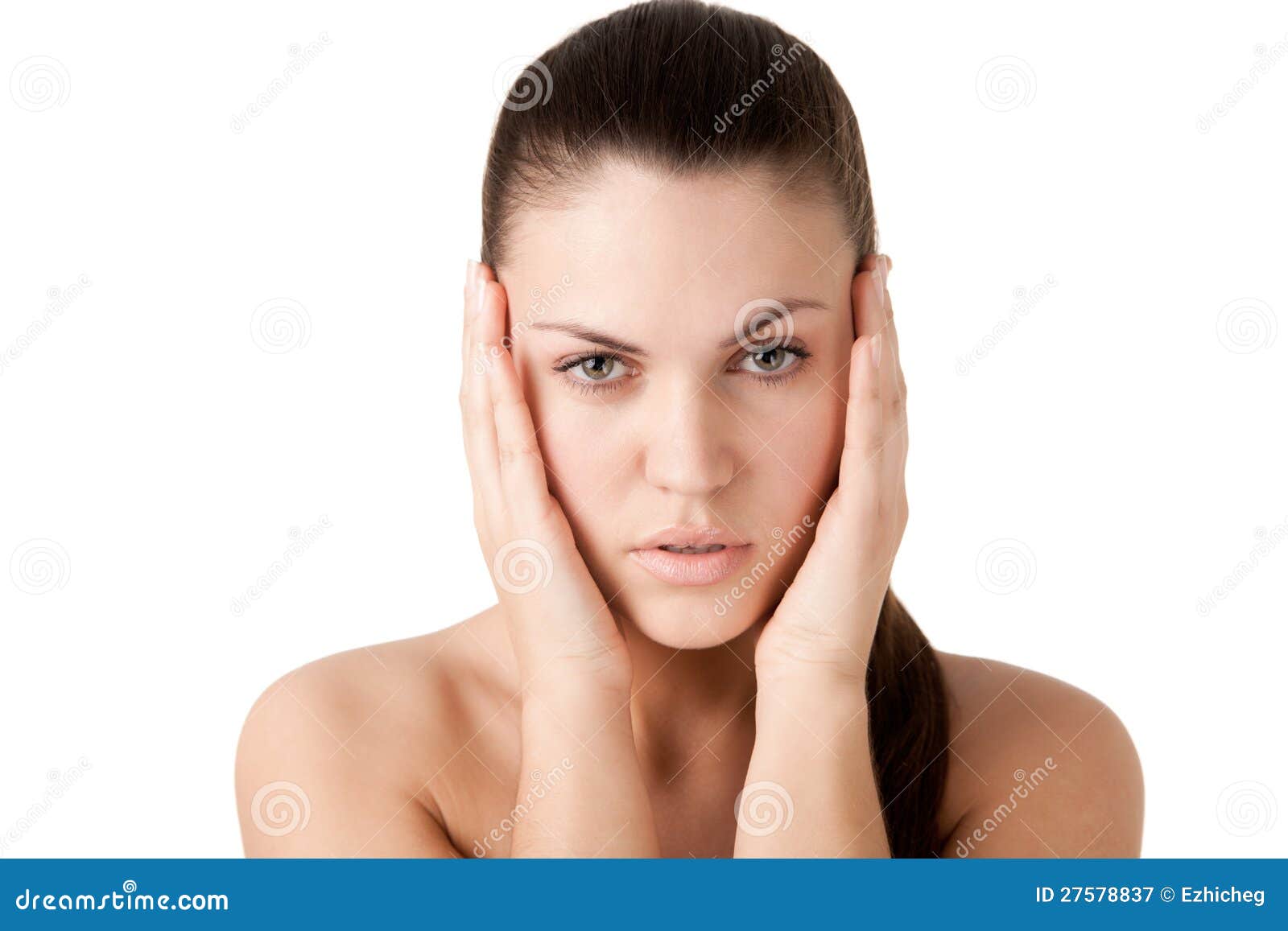 Beautiful Girl with a Headache Stock Image - Image of headache ...