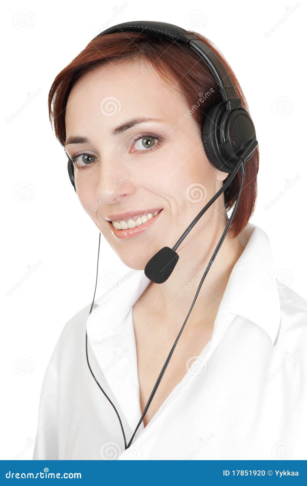 Beautiful Girl with Headset. Stock Photo - Image of expression ...