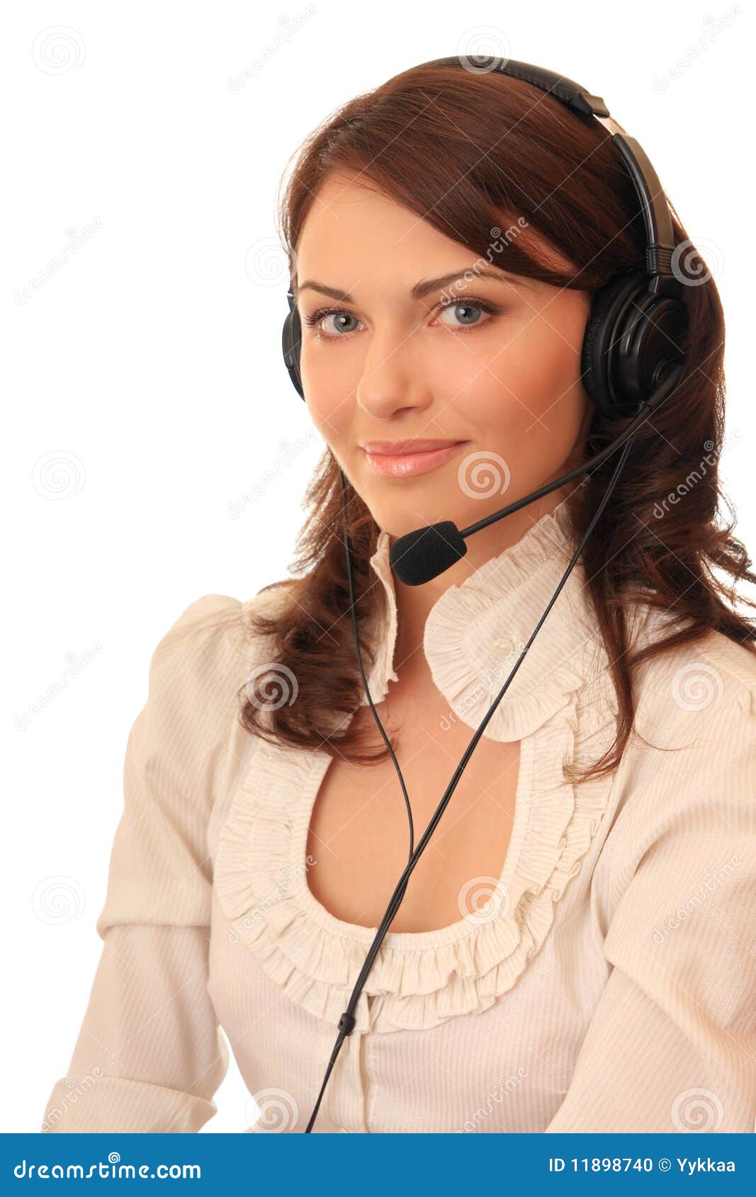 Beautiful girl in headsets stock photo. Image of microphone - 11898740