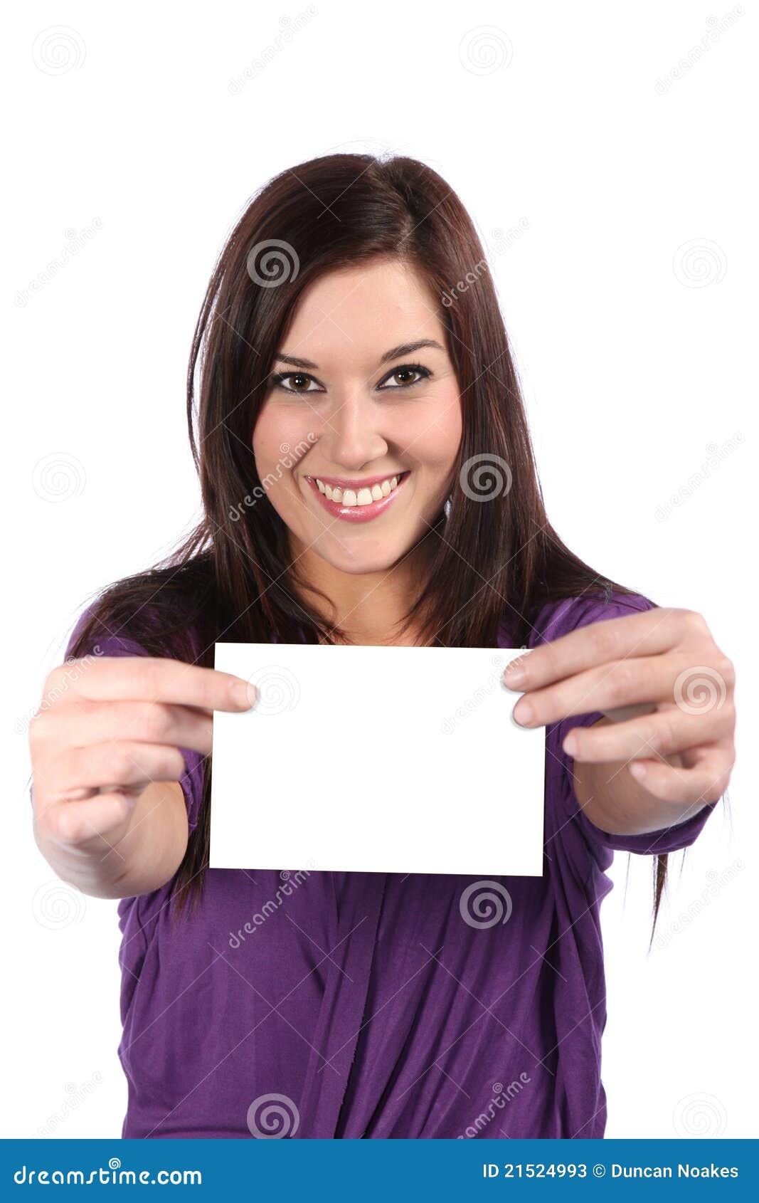 Beautiful Girl Holding Blank Sign Stock Image Image Of Holding Greeting 21524993