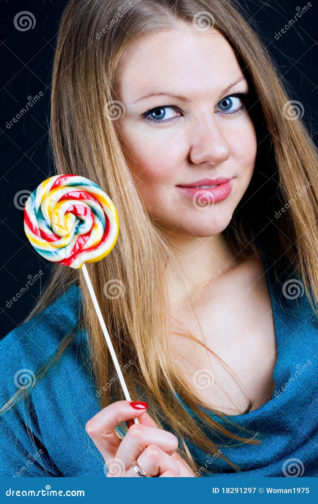 Beautiful Girl Holding a Candy Stock Image - Image of enjoyment ...