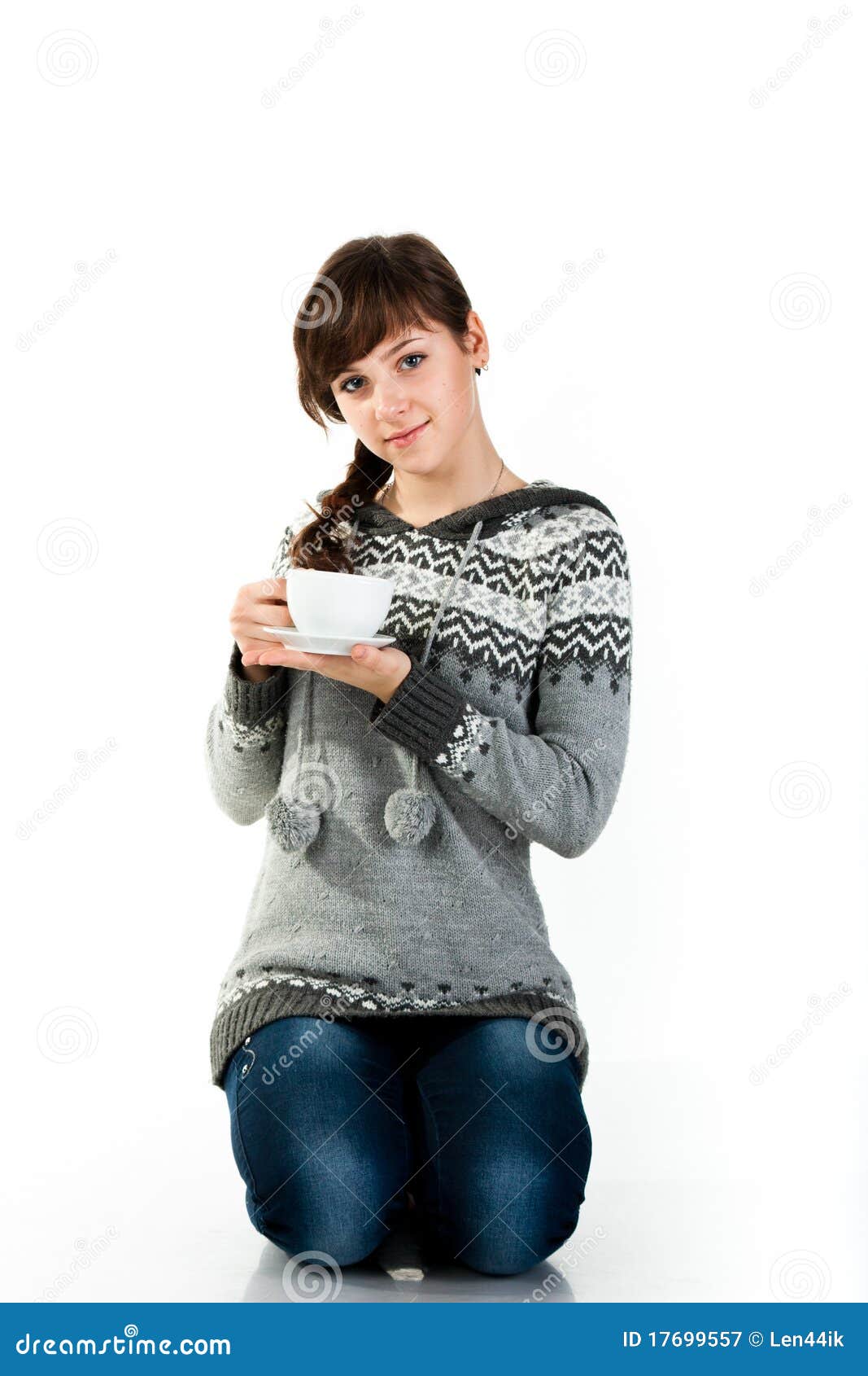 Beautiful Girl Holding a Cup of Tea Stock Image - Image of holding ...