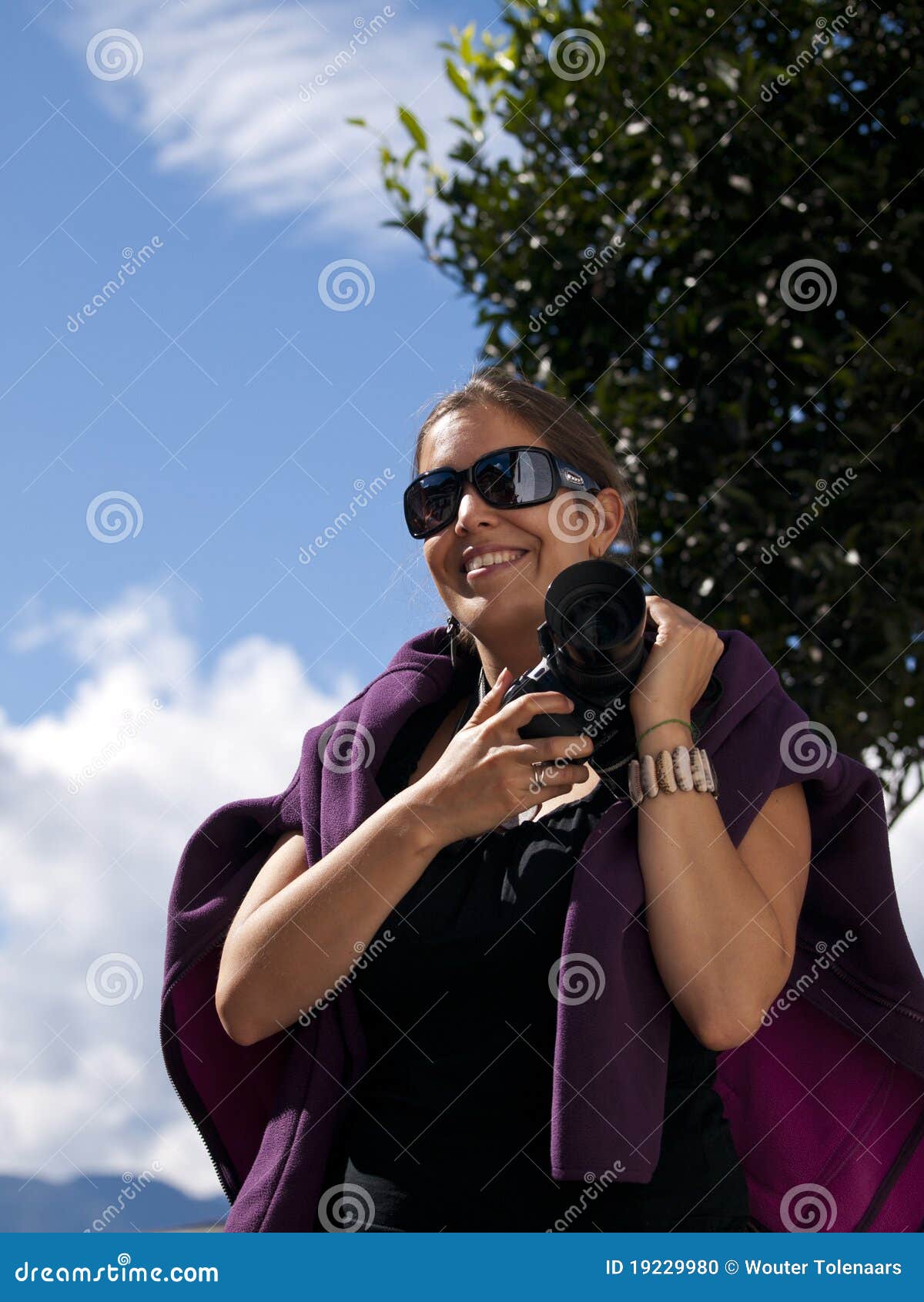 Beautiful Girl Holding a Digital Dslr Camera Stock Photo - Image of ...