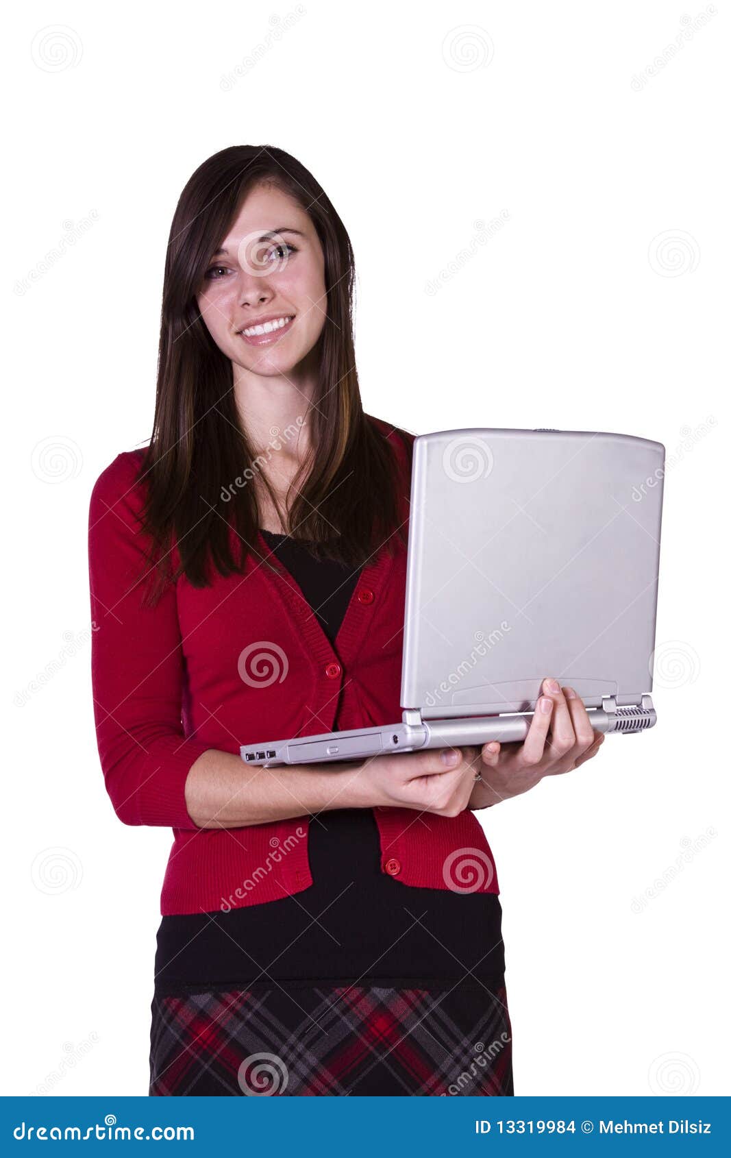 Beautiful Girl Holding a Laptop Stock Photo - Image of professional ...
