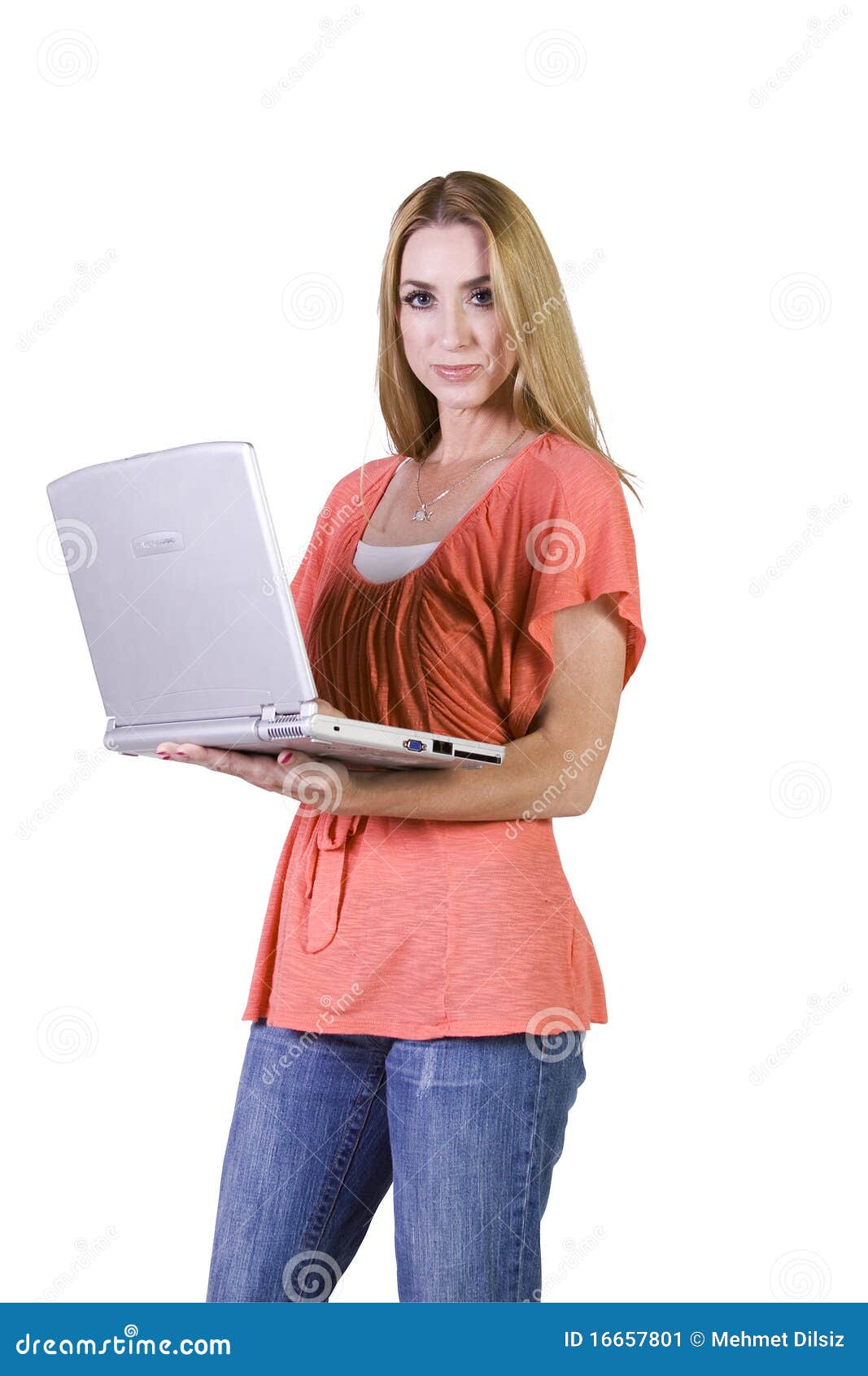 Beautiful Girl Holding a Laptop Stock Image - Image of secretary ...