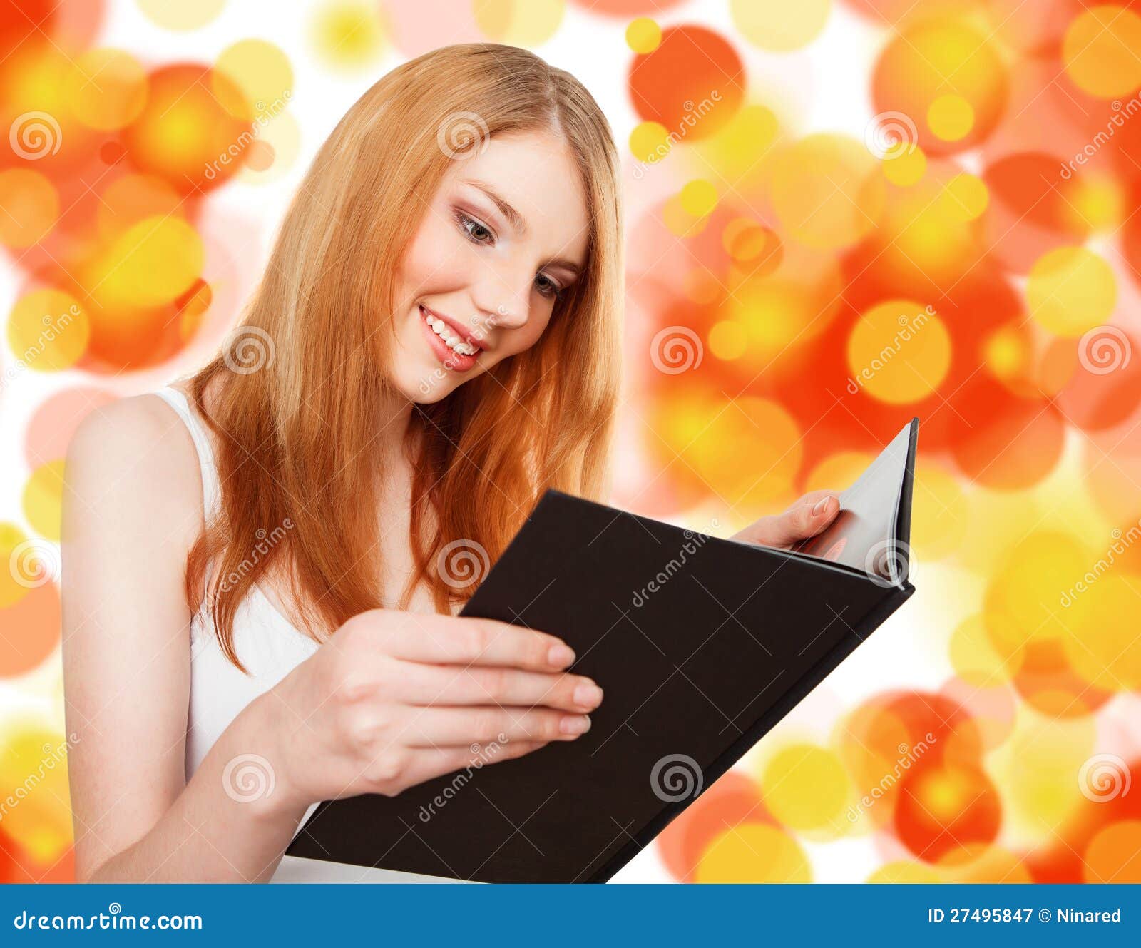 Beautiful Girl Holding an Open Book Stock Image - Image of relax ...