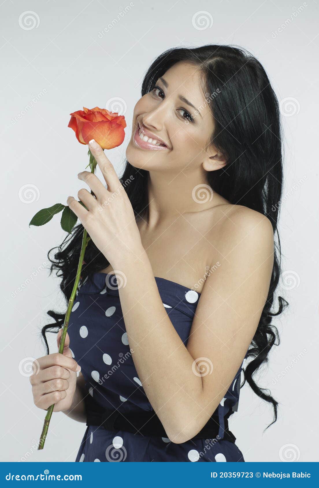 Beautiful Girl Holding a Rose Stock Image - Image of beauty, colorful ...