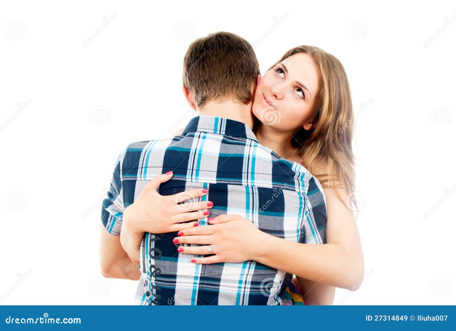 Beautiful Girl Hugging A Loved One Guy Stock Image Image Of Beautiful