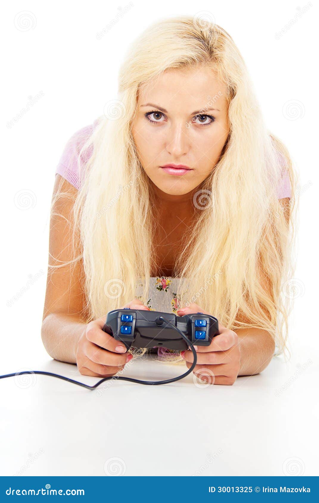 Beautiful Girl Playing Computer Games Stock Image - Image of girl ...