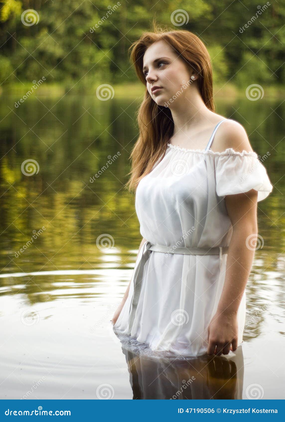 Beautiful girl in the lake stock photo. Image of summer - 47190506