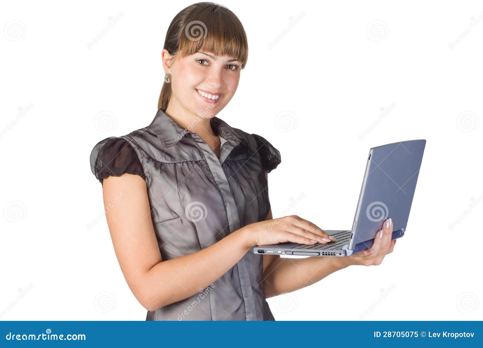 Beautiful girl with laptop stock image. Image of laptop - 28705075
