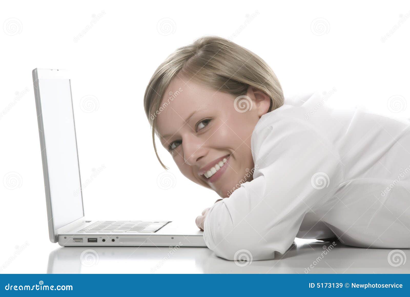Beautiful Girl with Laptop stock image. Image of person - 5173139