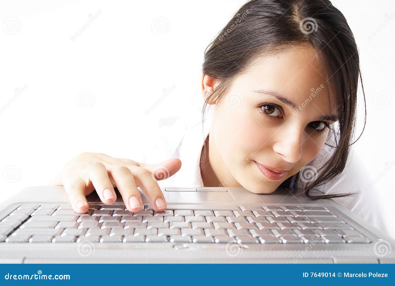 Beautiful Girl on laptop stock photo. Image of success - 7649014