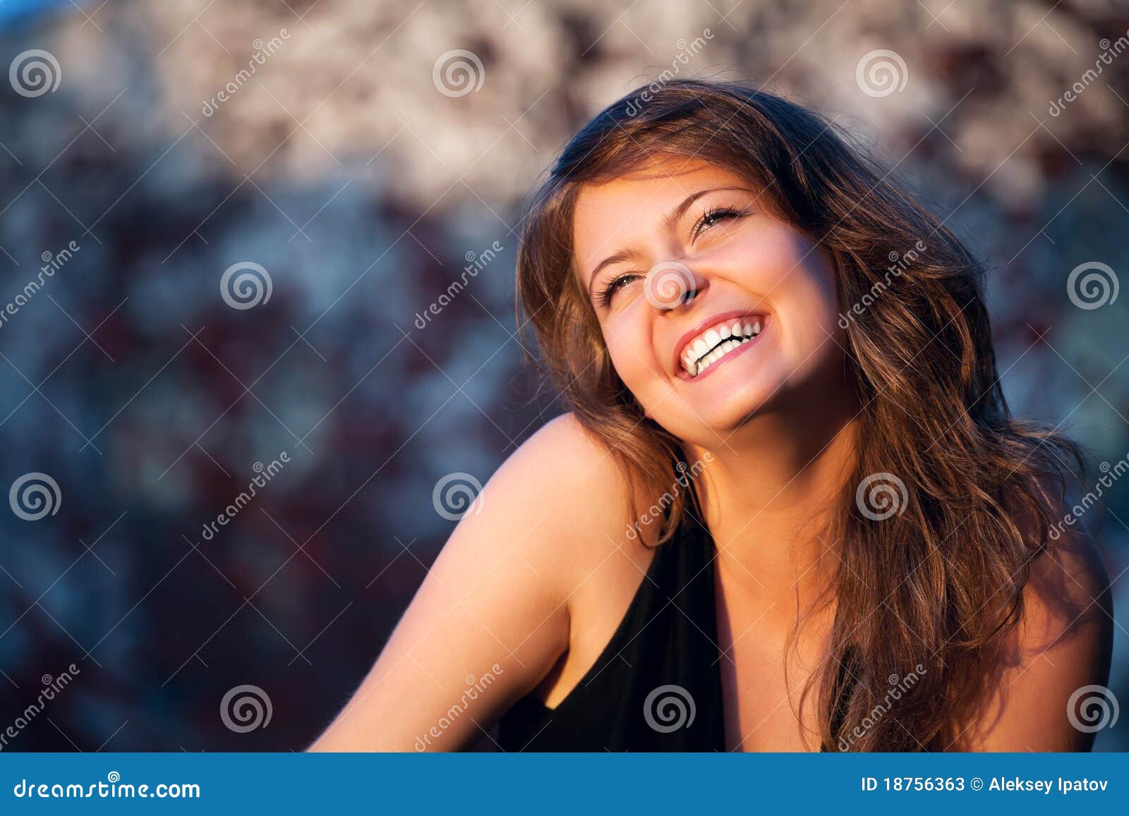Beautiful girl laughs stock image. Image of healthy, fashion - 18756363