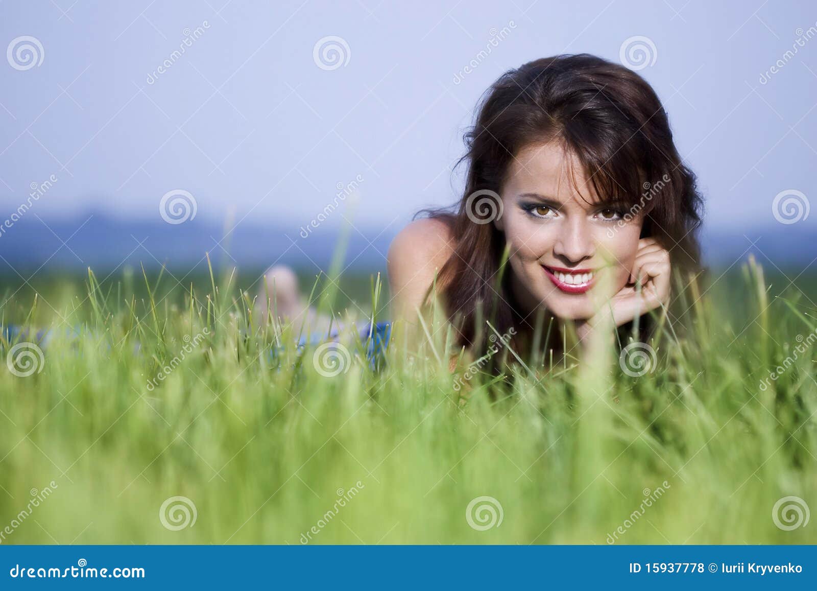 Beautiful Girl Laying in the Grass Stock Photo - Image of human, field ...