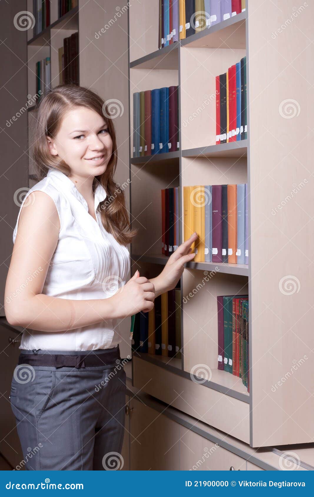 Beautiful Girl in the Library Stock Photo - Image of knowledge, library ...