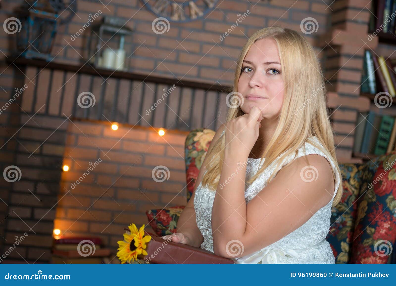 Beautiful Girl in the Library Stock Photo - Image of alone, attractive ...
