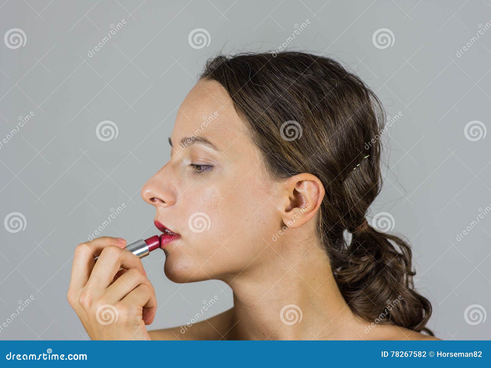 Beautiful Girl with Lipstick Stock Photo - Image of glossy, woman: 78267582