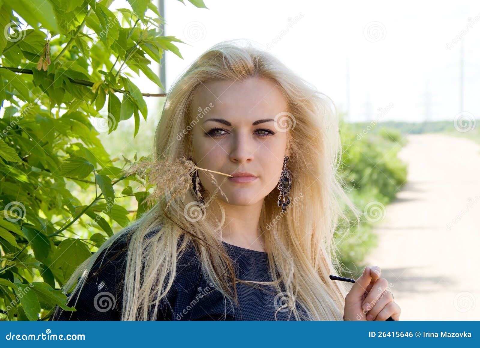 Beautiful Girl Look into the Distance Stock Photo - Image of nature ...