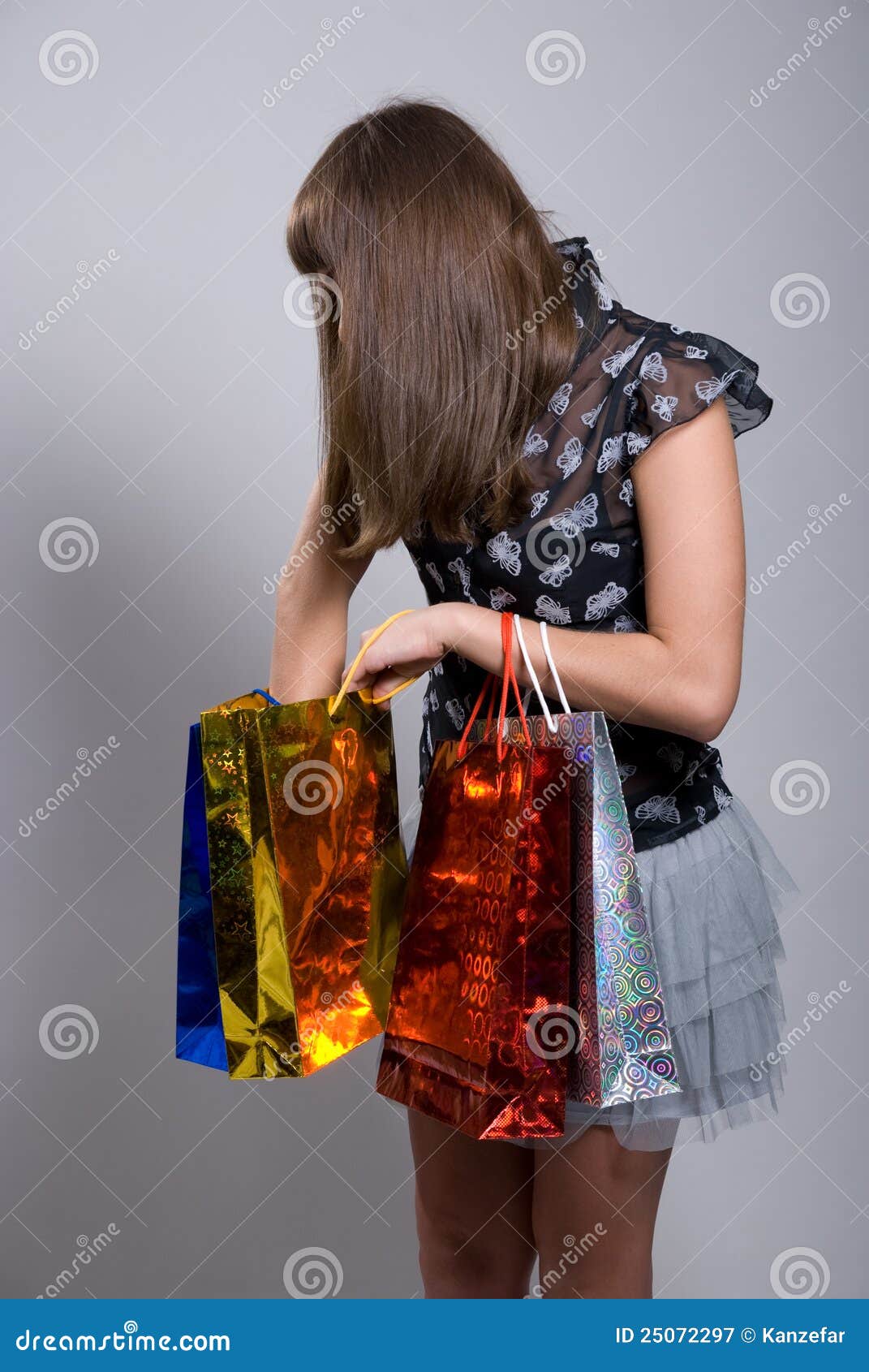Beautiful Girl Looks in a Package Stock Image - Image of people ...