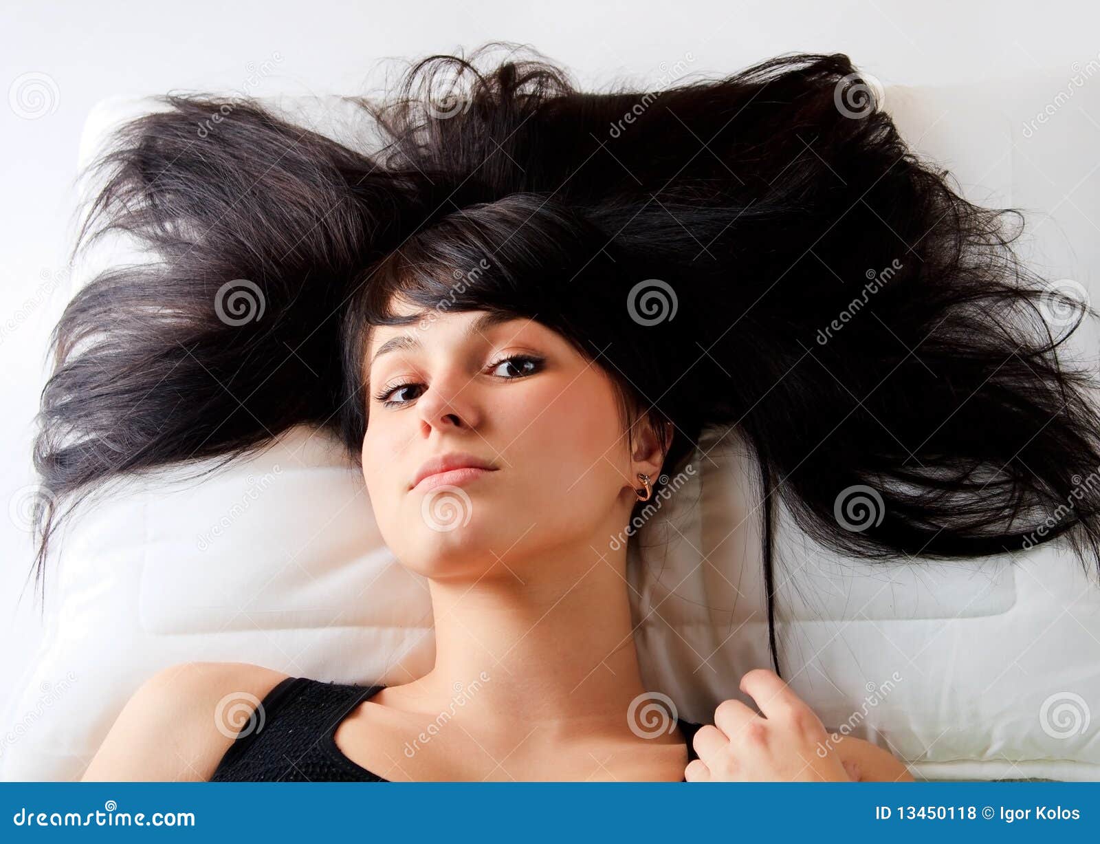 Beautiful girl lying stock photo. Image of female, posing - 13450118