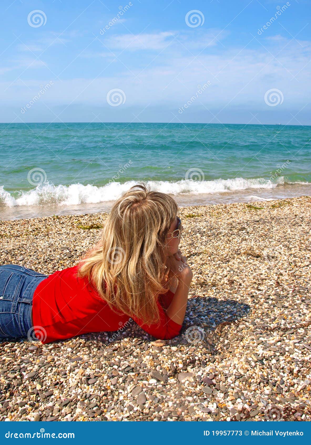 Beautiful Girl Lying on a Beach Stock Image - Image of lying, vacations ...