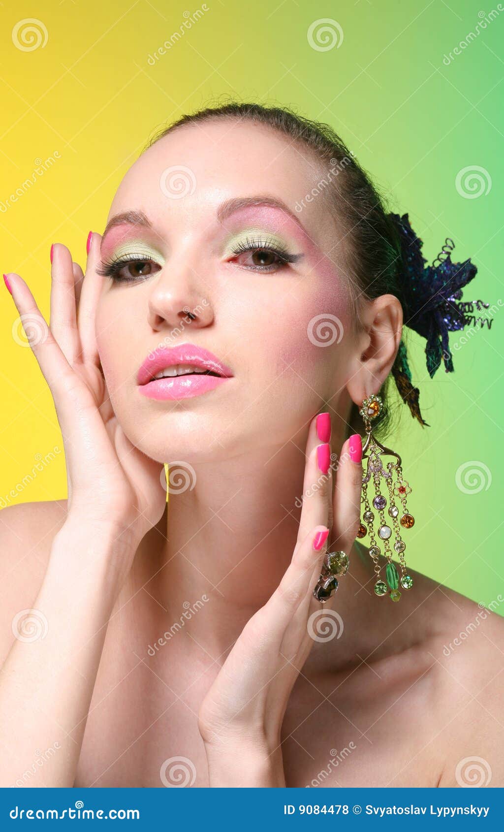 Beautiful Girl With Make Up Stock Photo - Image of background, female ...