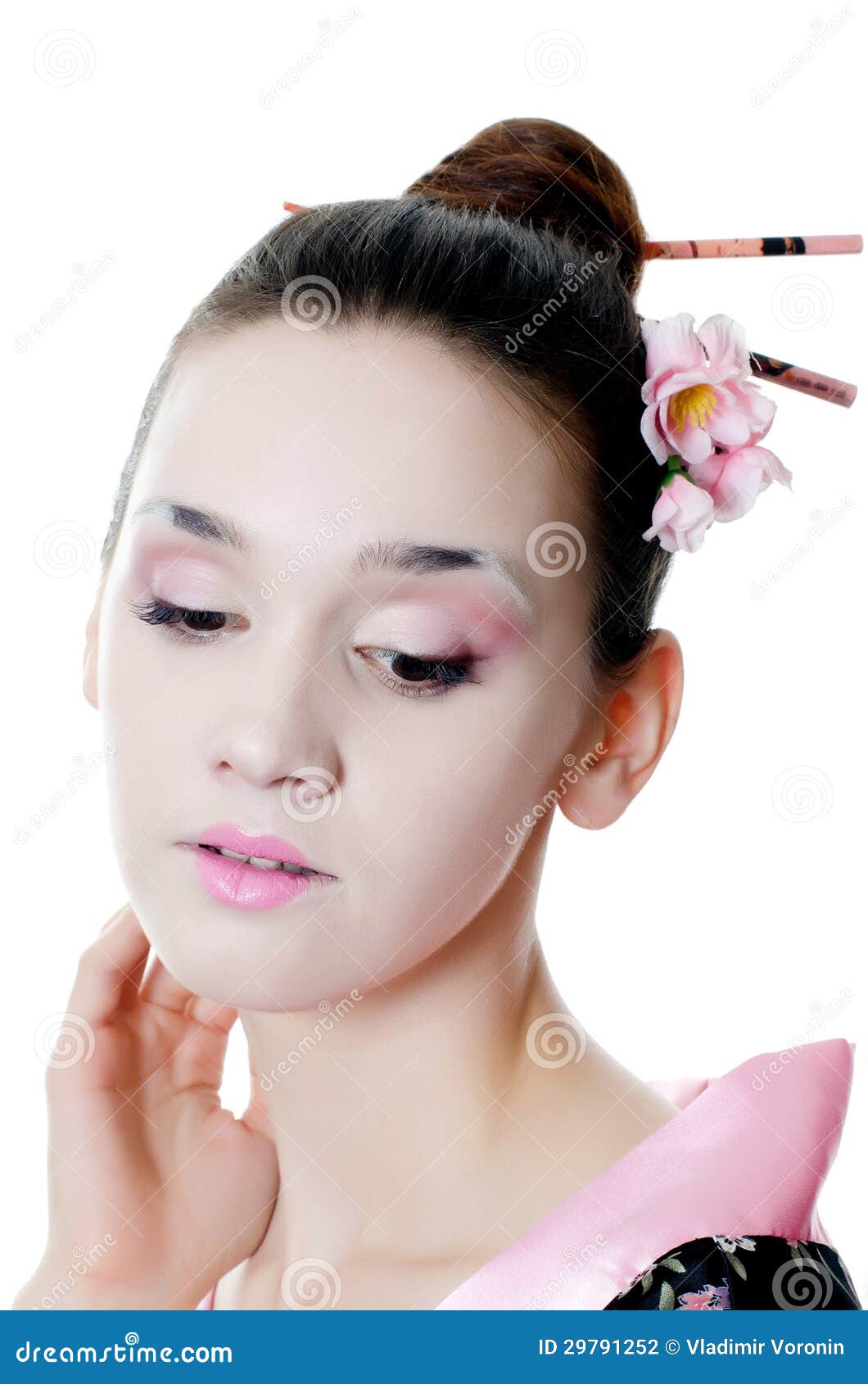 The Girl with Make-up of Japanese Stock Photo - Image of people ...