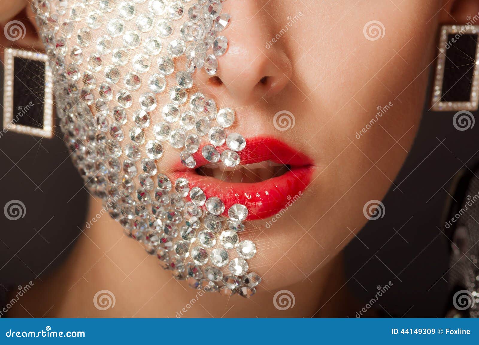 Beautiful Girl with Makeup with Crystals Stock Image - Image of diamond ...