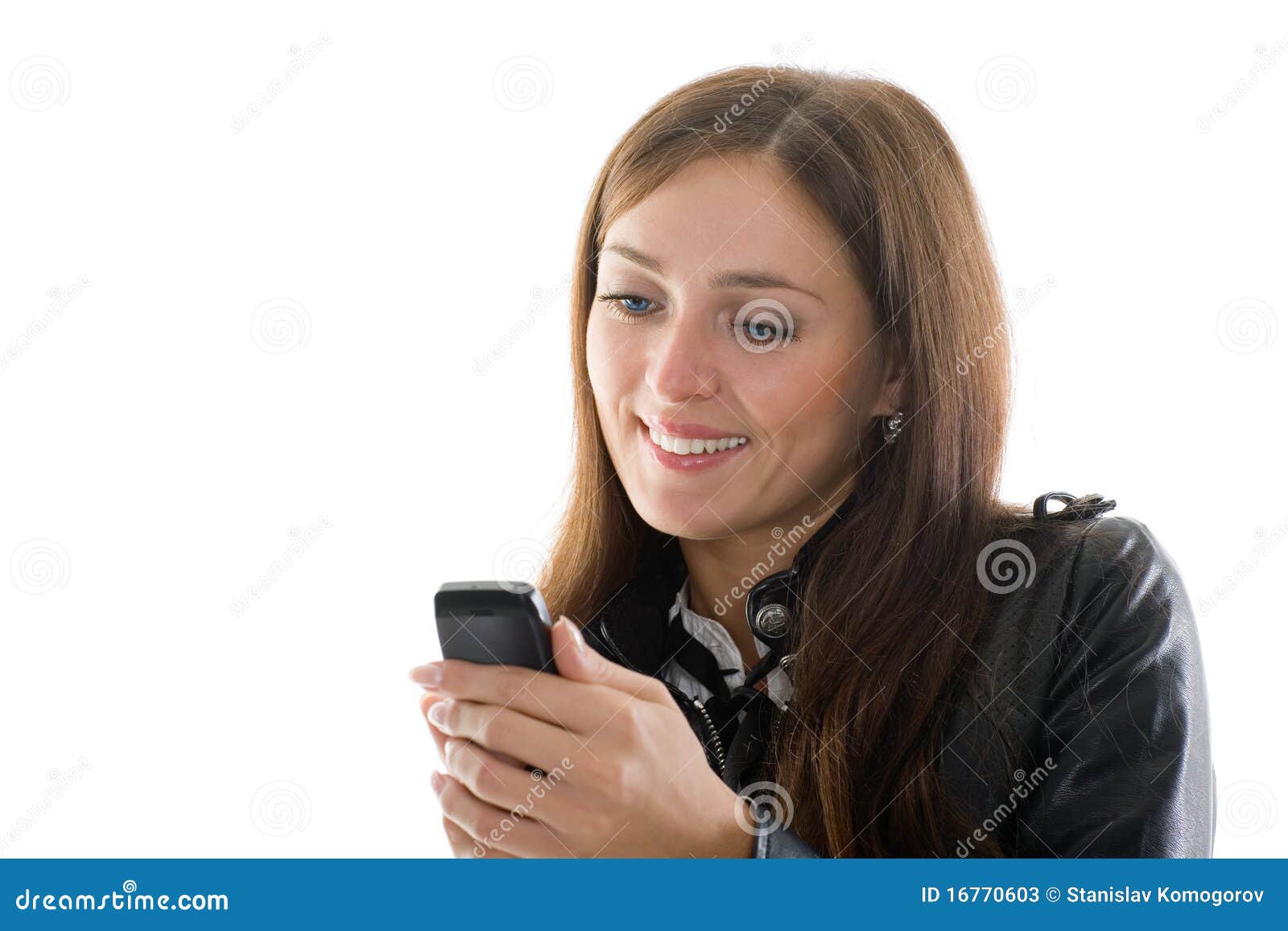 Beautiful Girl with a Mobile Phone Stock Image - Image of cute ...