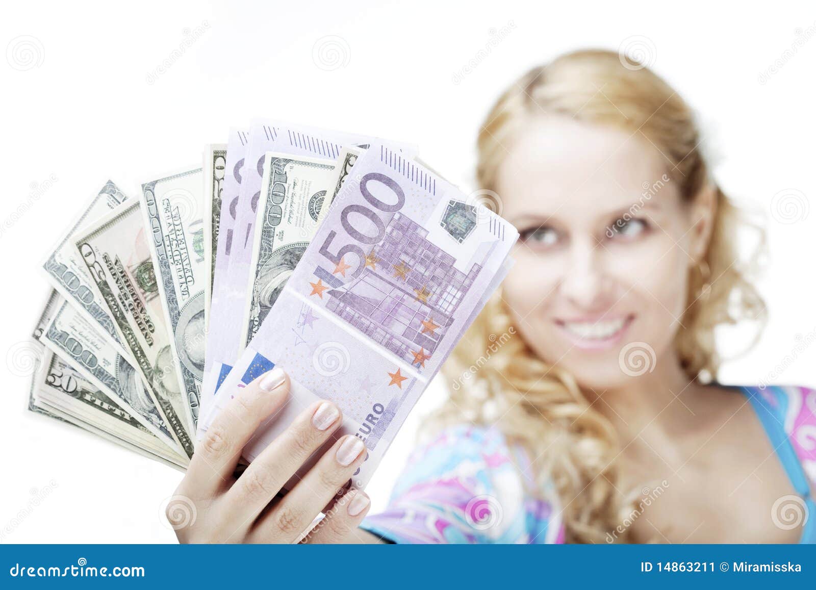 Beautiful girl with money stock image. Image of beautiful - 14863211