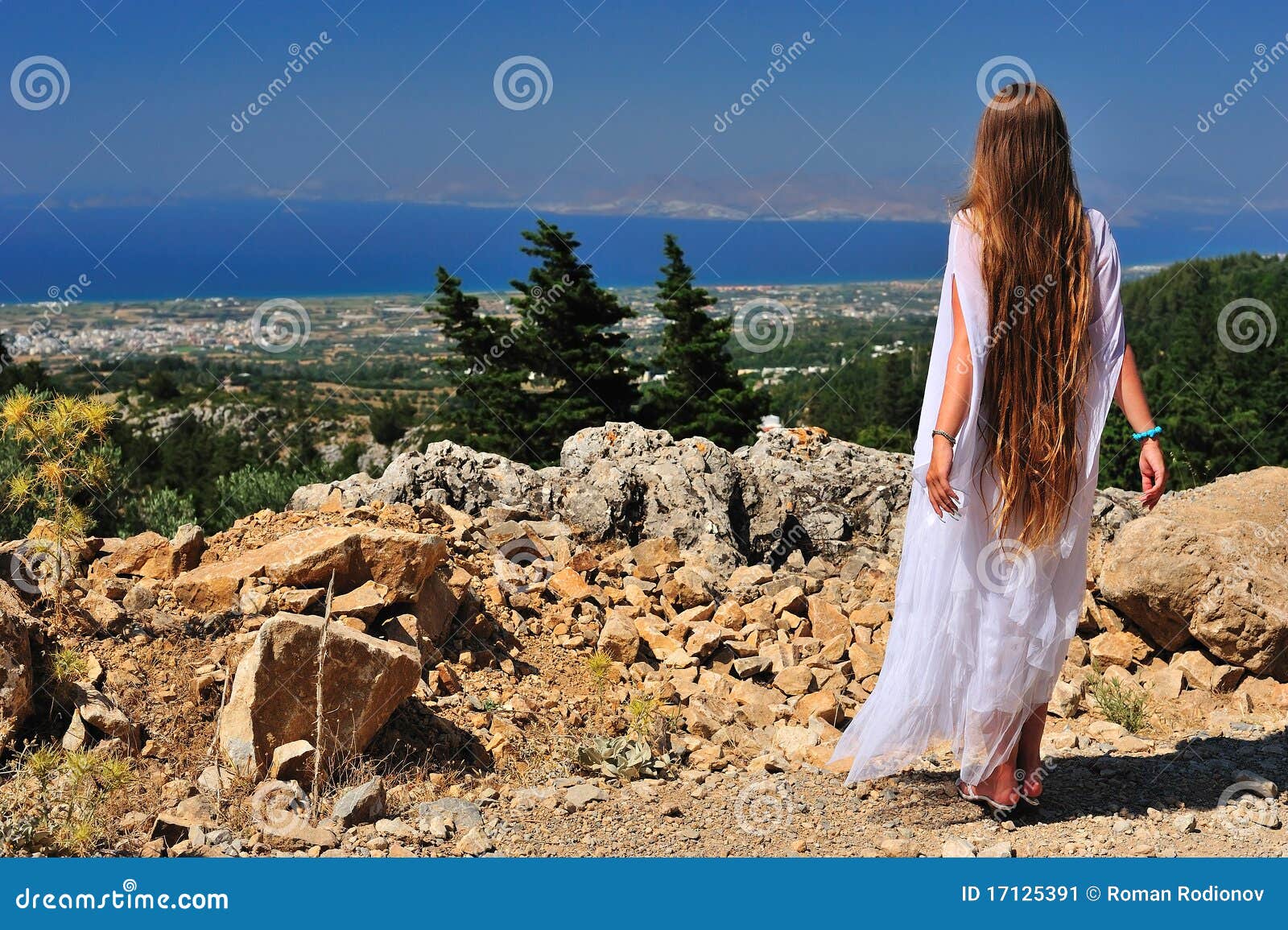Beautiful Girl on the Mountain Stock Image - Image of girl, female ...