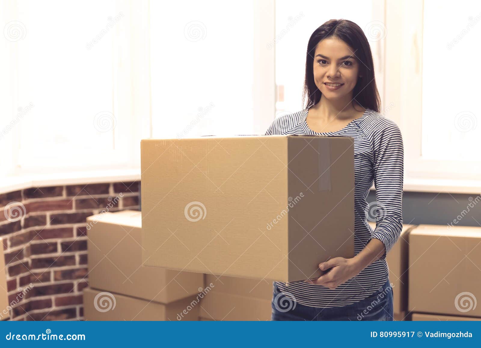 Beautiful girl moving stock image. Image of happy, mixed - 80995917