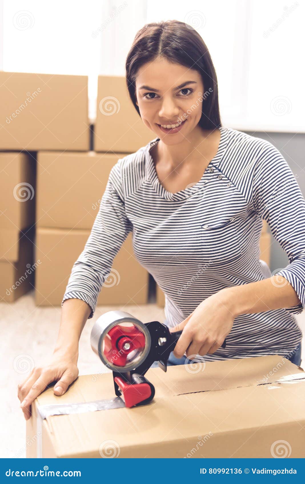 Beautiful girl moving stock photo. Image of house, expression - 80992136