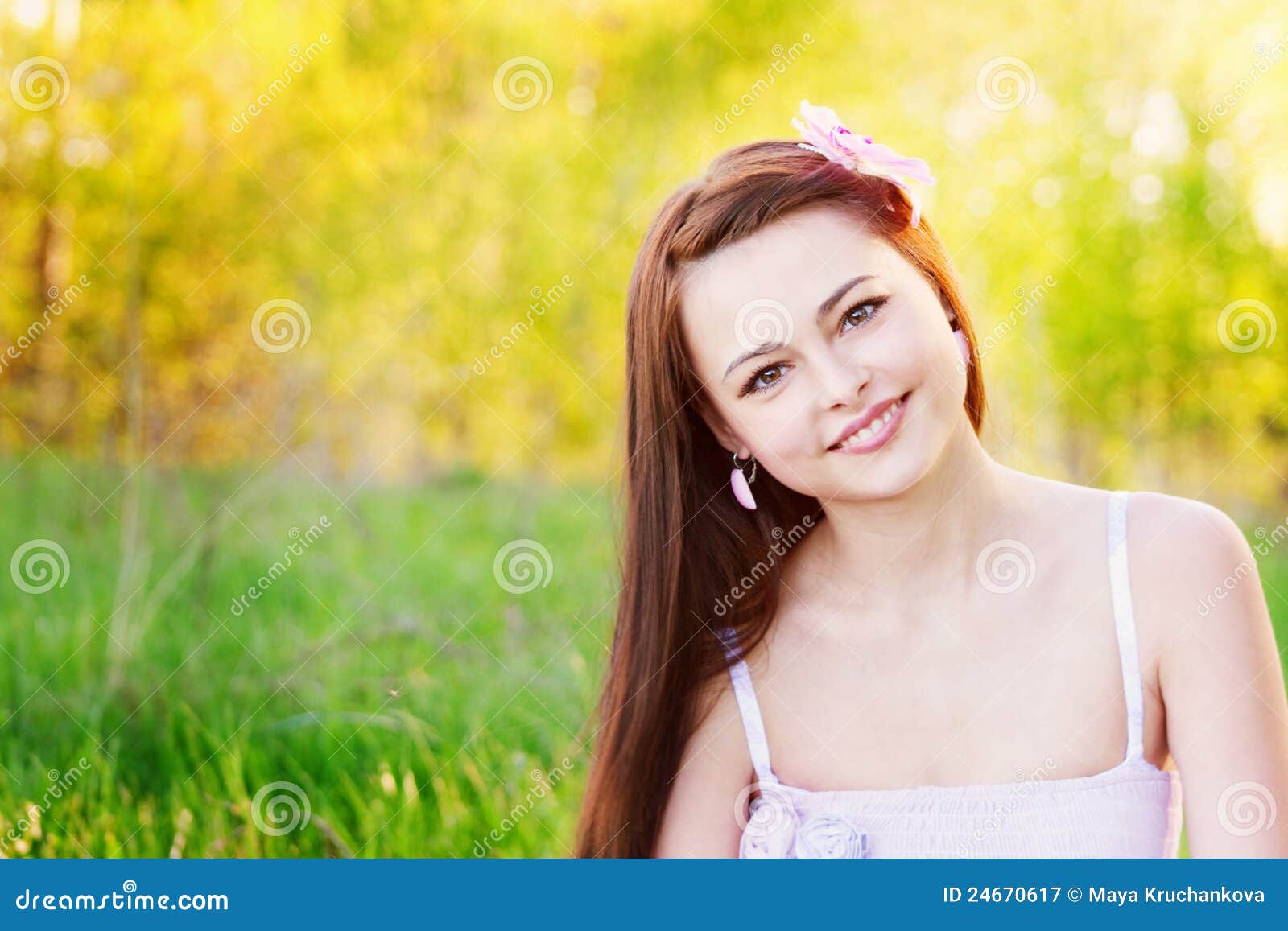Beautiful girl outdoor stock image. Image of pretty, spring - 24670617
