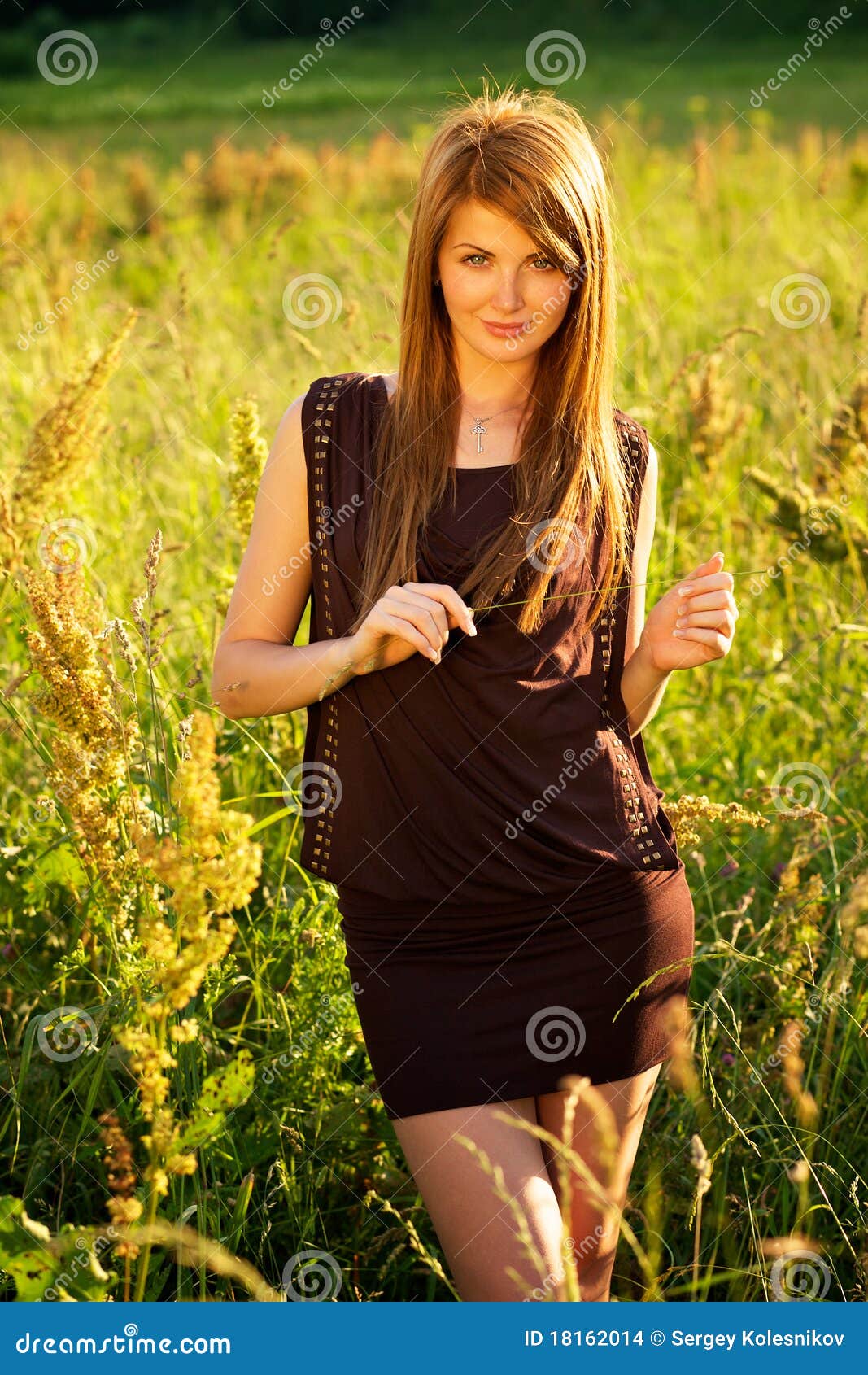 Beautiful Girl Outdoor on the Field Stock Photo - Image of outdoor ...