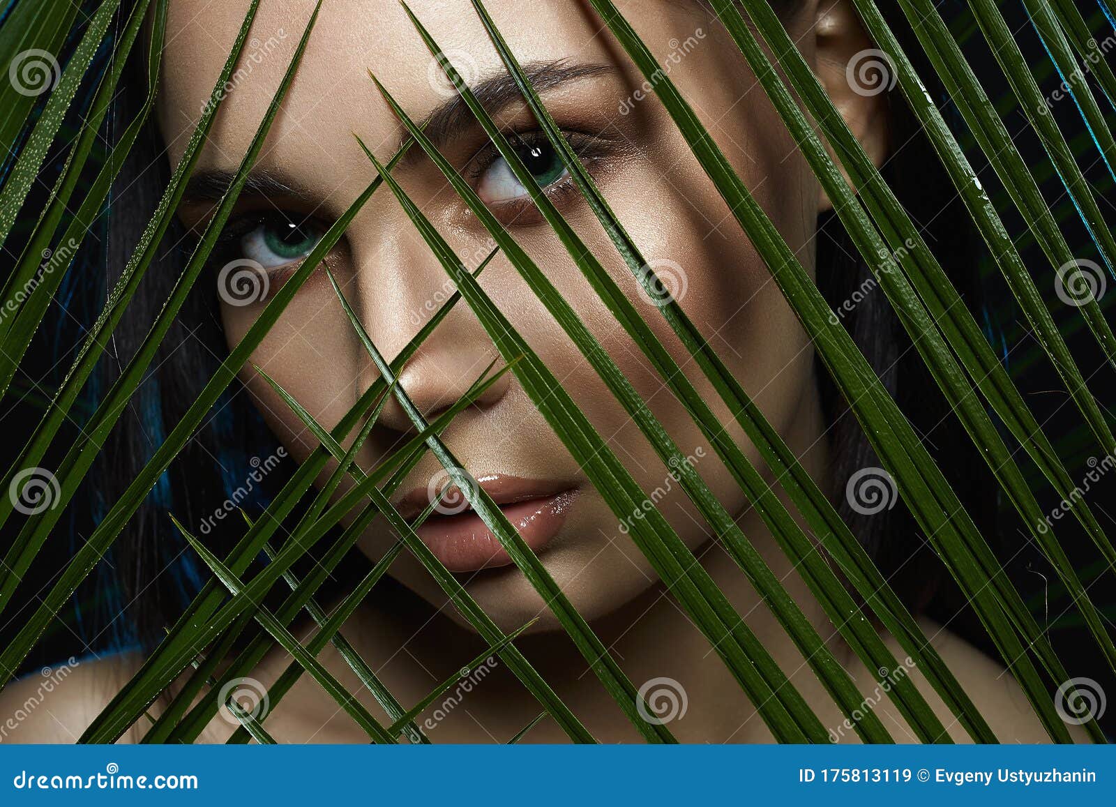 Beautiful Girl In Palms Beautiful Wild Woman In Jungle Stock Image