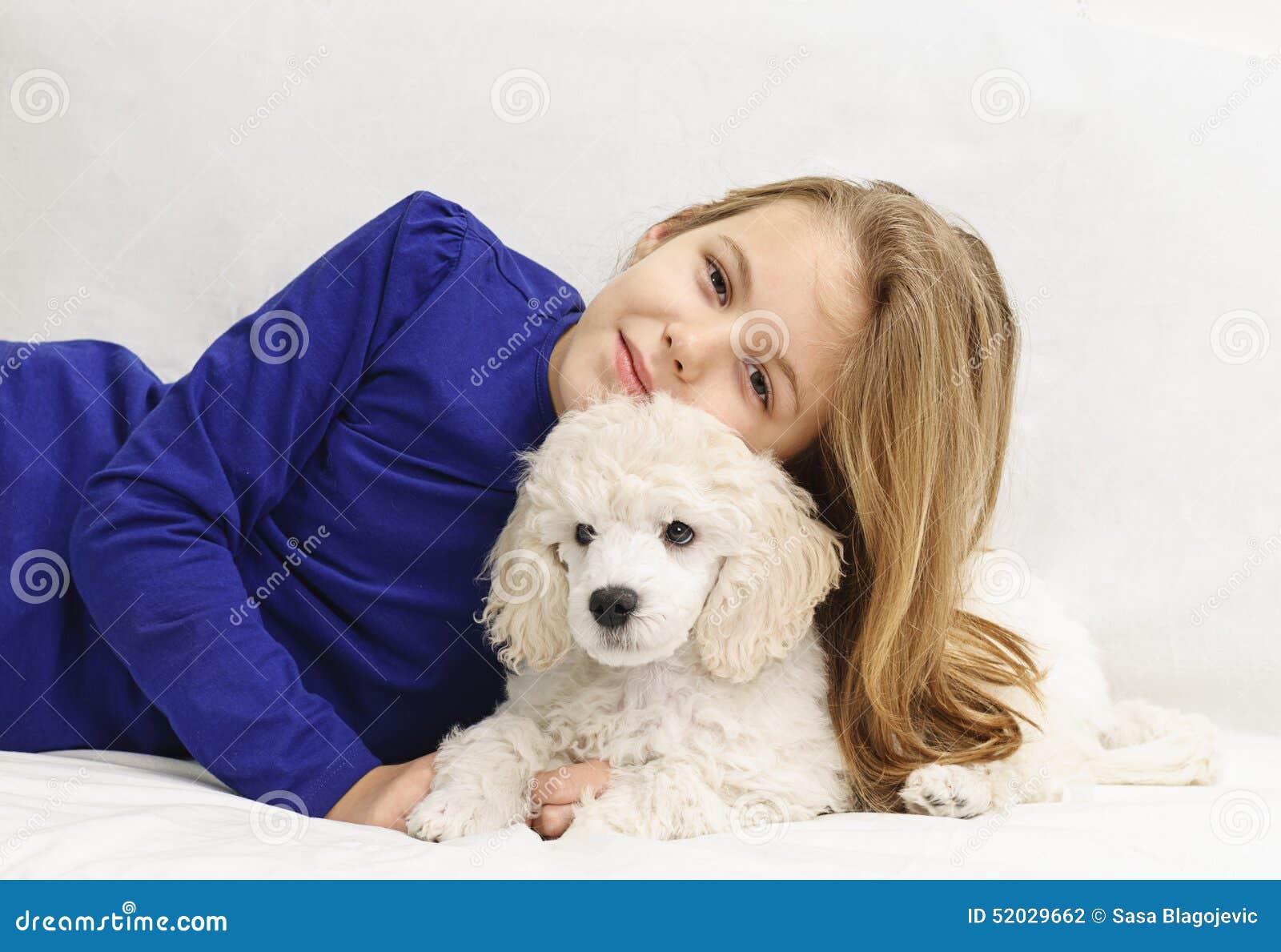 Beautiful girl with pappy stock photo. Image of puppy - 52029662