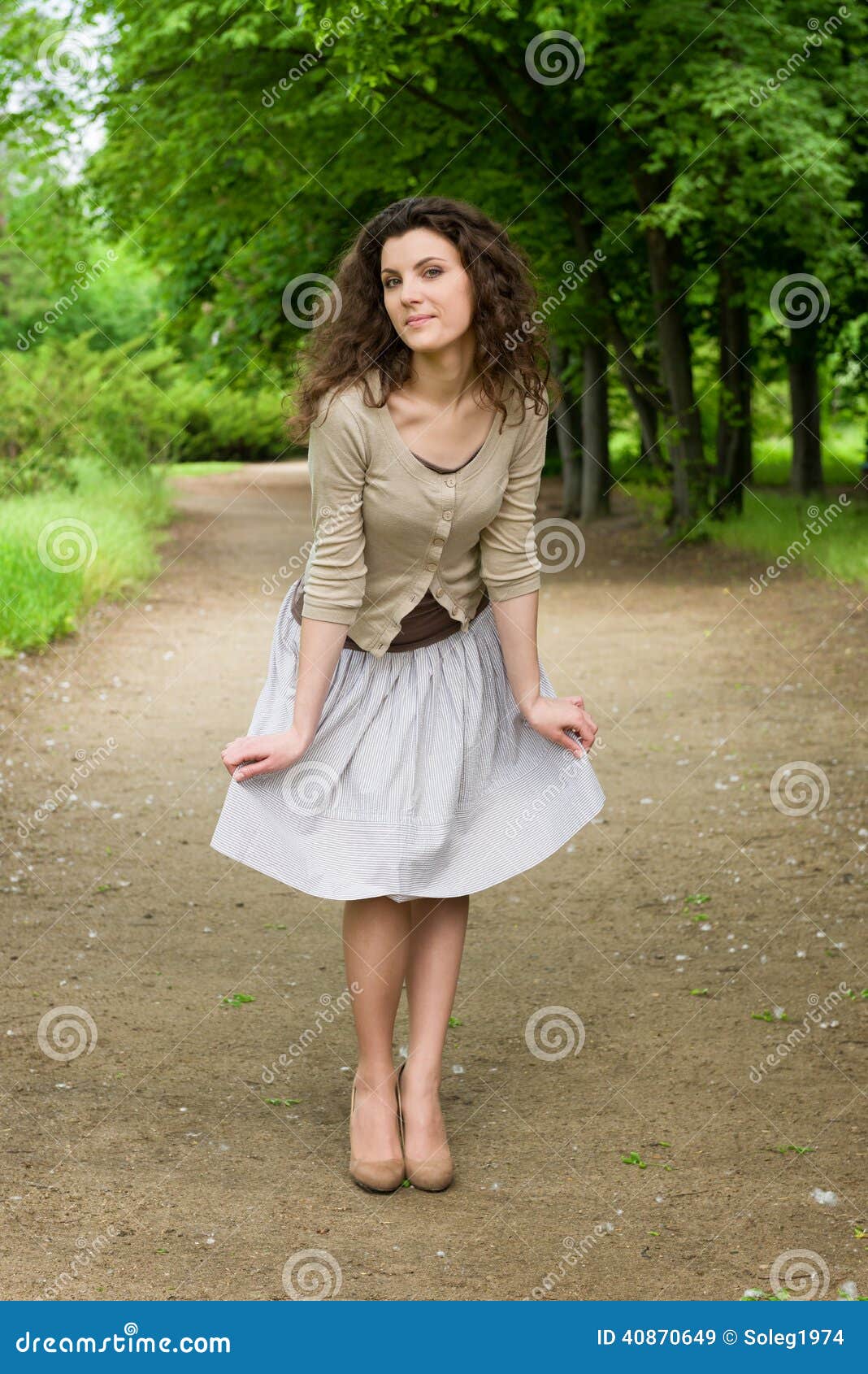 Beautiful girl in park stock image. Image of long, nature - 40870649