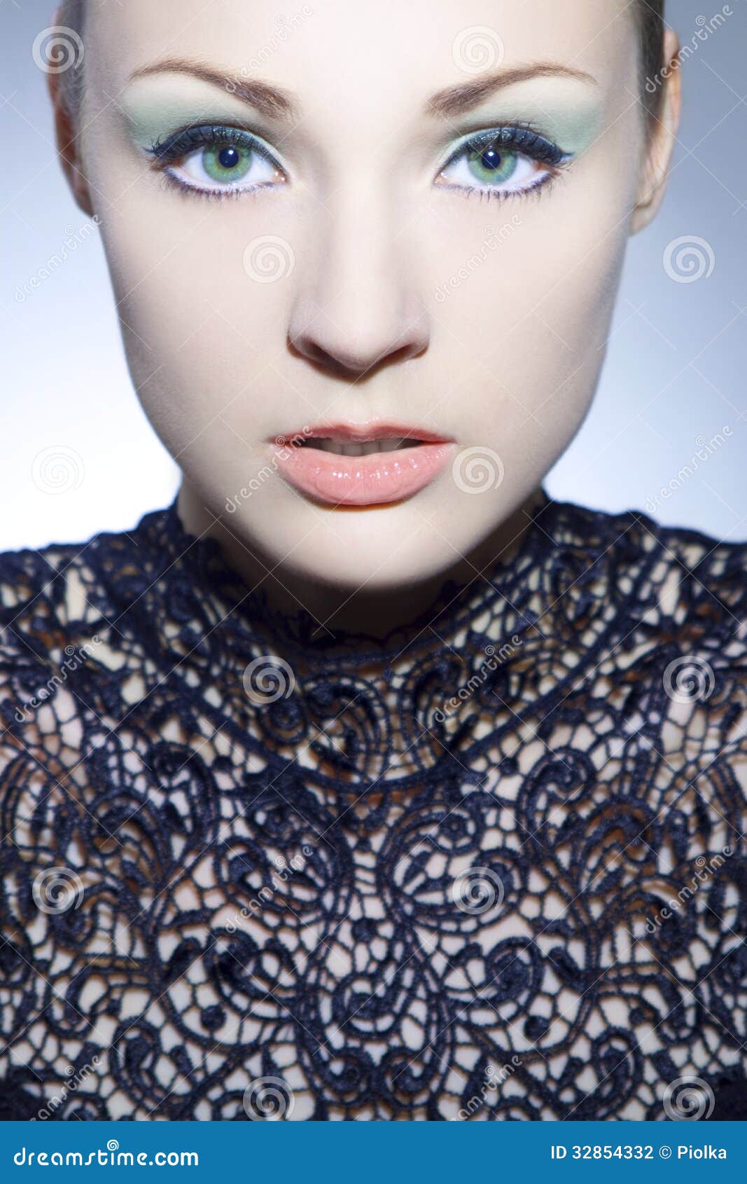 Beautiful Girl with Perfect Make Up Stock Photo - Image of cosmetic ...