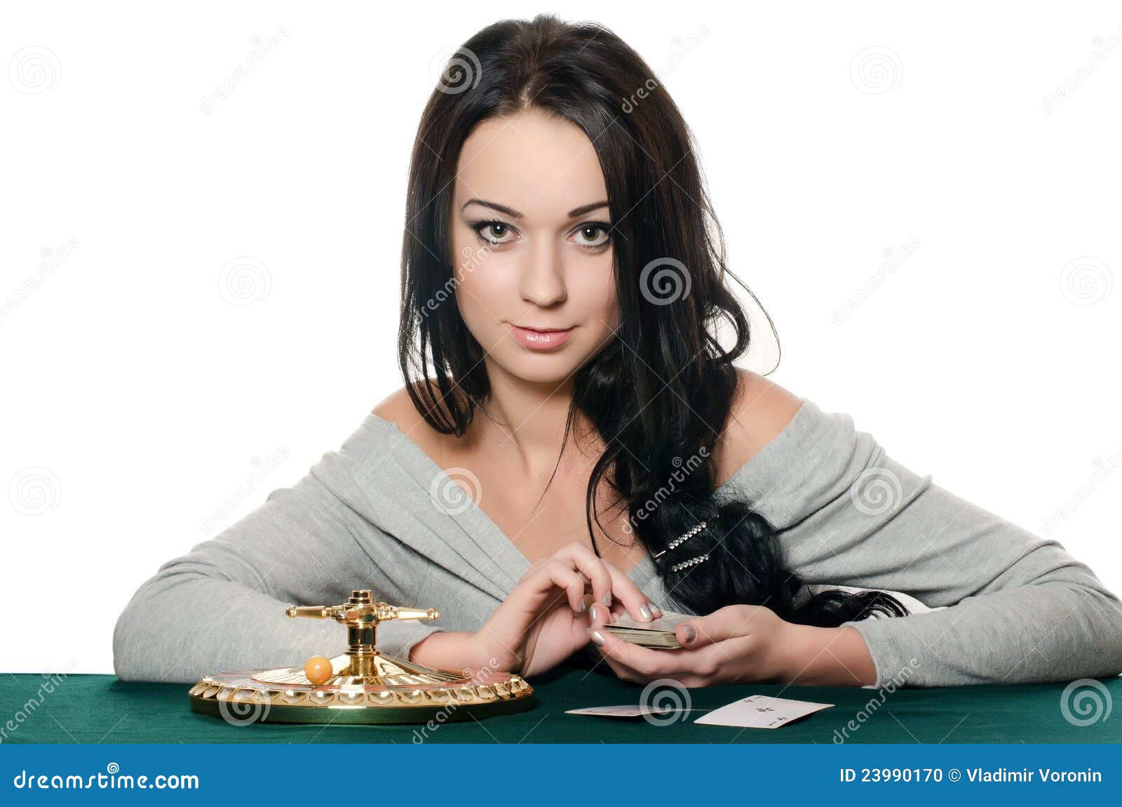 The Beautiful Girl with Playing Card Stock Photo - Image of beauty ...