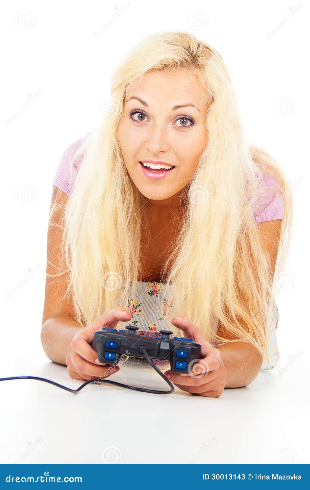 Girl Playing Computer Games Stock Image - Image of female, addiction ...