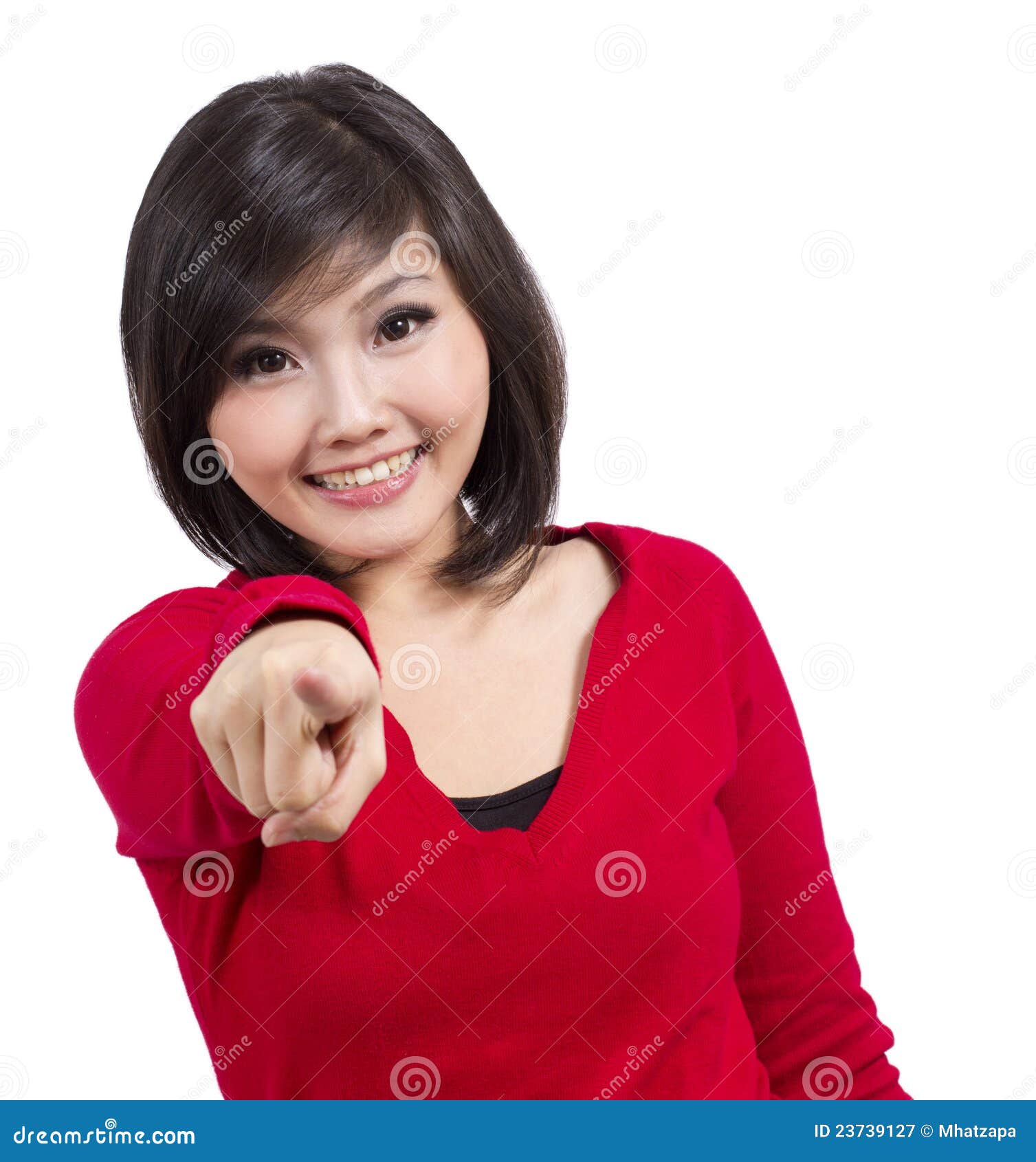 Beautiful girl pointing stock image. Image of casual - 23739127