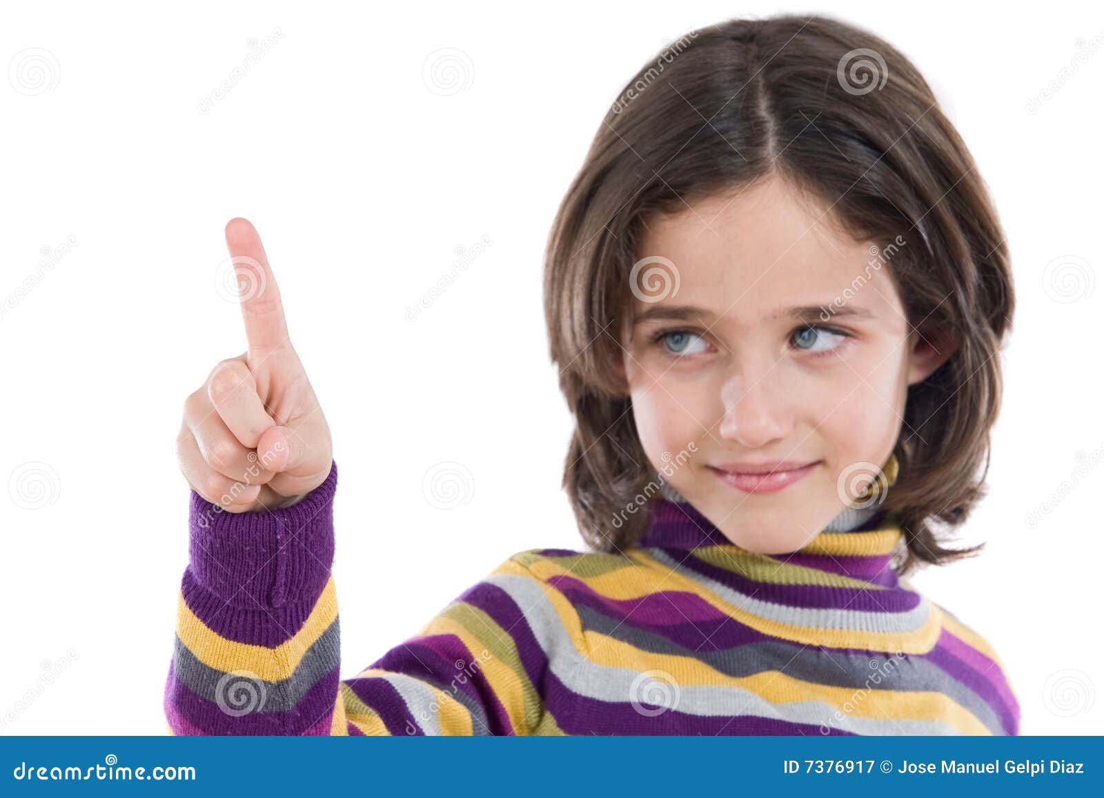 Beautiful Girl Pointing with Focus in the Finger a Stock Image - Image ...