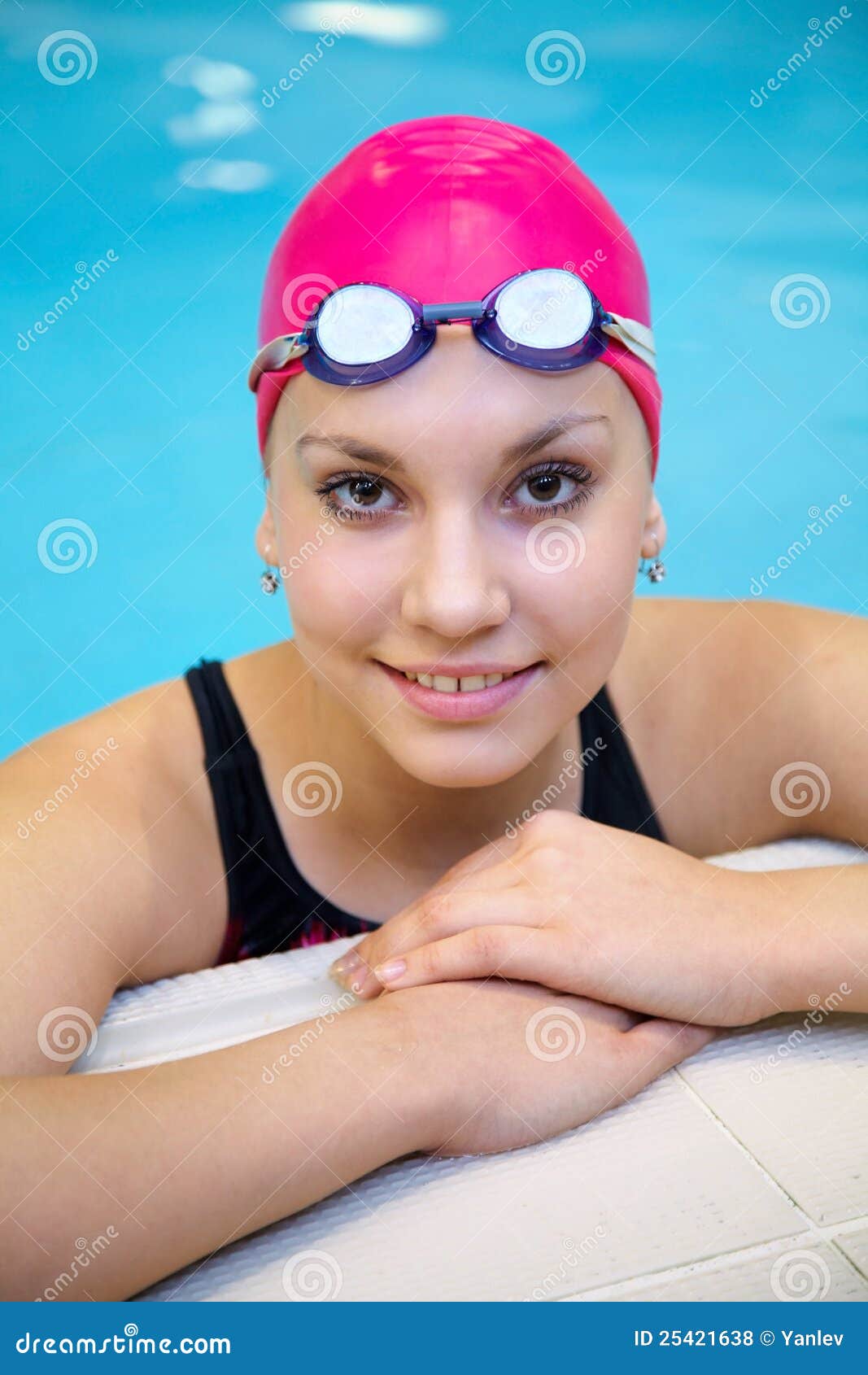 Beautiful girl at the pool stock photo. Image of human - 25421638